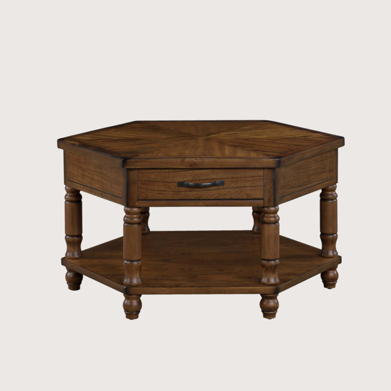 Hexagon coffee table with storage store